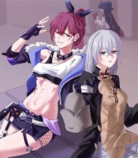 Kafka Silver Wolf And Blade Honkai And 1 More Drawn By Jangisa