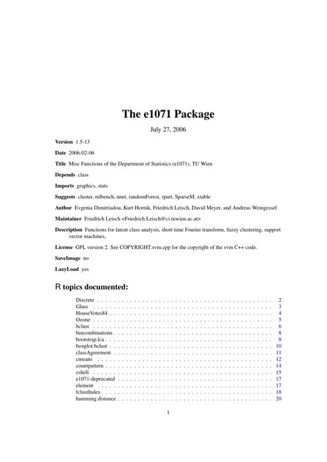 Pdf The E1071 Package