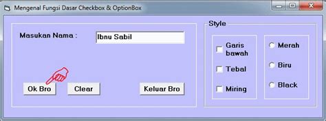 Mengenal Fungsi Dasar Dari Checkbox And Optionbox Pada Vb 6 ~ Aneka Tutorial Pemrograman