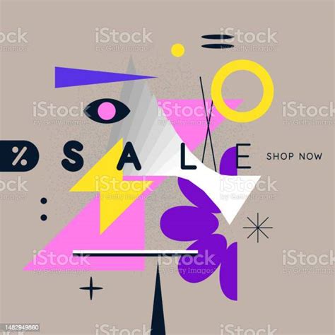 포스터 판매 다양한 기하학적 요소가 있는 밝은 추상적인 배경 다양한 모양의 구성 가격에 대한 스톡 벡터 아트 및 기타 이미지 가격 검은색 계절 Istock