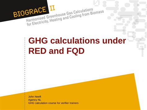 Pdf Ghg Calculations Under Red And Fqd Ghg Calculation Course For Verifier Trainers April 10