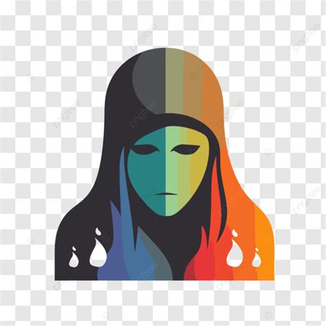 여자의 얼굴을 담은 화려한 디자인 벡터 흰색 배경에 애도의 단순한 다채로운 아이콘 그림자 없음 작은 프레임 중앙 Png 일러스트 및 벡터 에 대한 무료 다운로드