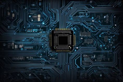 Premium Photo Electronic Circuit Board With Chip Technology Vector Background