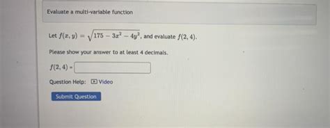 solved evaluate a multi variable function given f x y