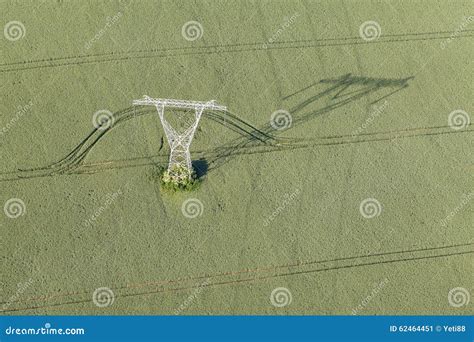 Aerial View Of Electrical Wires Large Scale Power Energy Tower Stock Image Image Of Energy