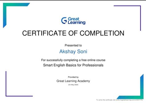 Akshay Soni On Linkedin Successfully Completed Online Certification Course On Smart English Basic…