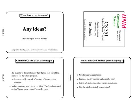 What Does Static Mean Lecture Slides Cs 351l Docsity What Does Static Mean Lecture Slides Cs 351l Docsity