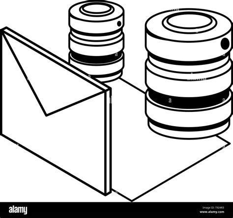 Data Center Disk With Envelopes Vector Illustration Design Stock Vector Image And Art Alamy