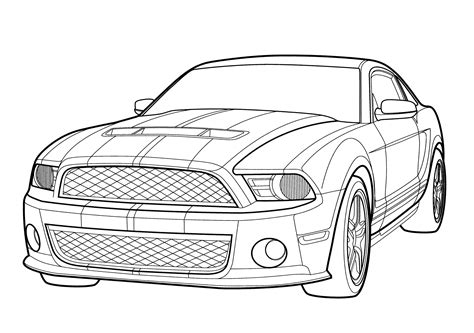 Ford Mustang Shelby Gt 500 Coloring Page Free And Printable