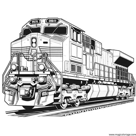 Coloring Page Modern Diesel Locomotive
