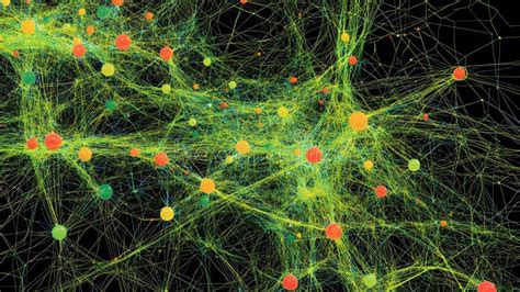 abstract neural network colorful nodes connections royalty free image