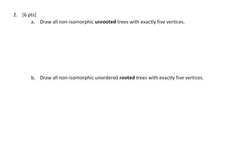 Solved Pts A Draw All Non Isomorphic Unrooted Trees Chegg