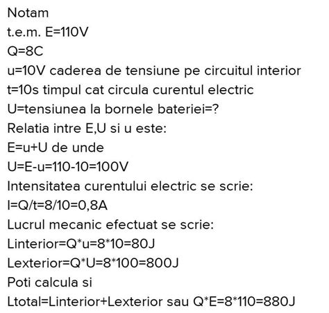 Prin Circuitul Exterior Al Unei Baterii Cu Tensiune Electromotoarede 110 V Trec 5•10 19