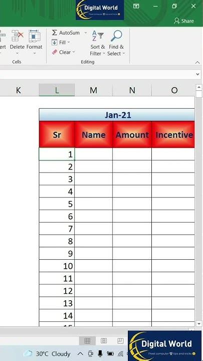 Ms Excel Tricks And Tips 2021fill Seriesshorts Youtube