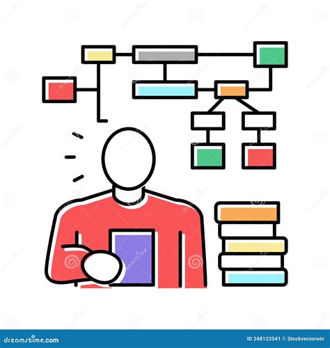 Learning Algorithm Color Icon Vector Illustration Stock Vector Illustration Of Problem Mind