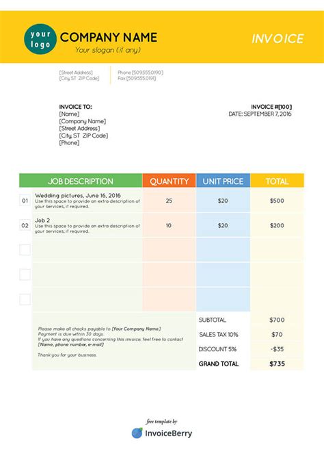 Consulting Invoice Templates Edit Customize Free Download InvoiceBerry