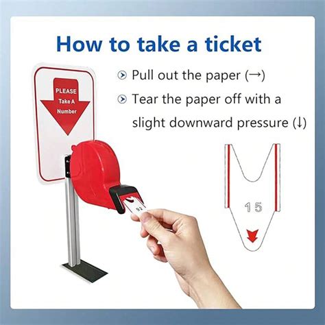 Take A Number System Ticket Machine Ticket Dispenser With Stand And 1 Roll Of 2000 Tickets 2