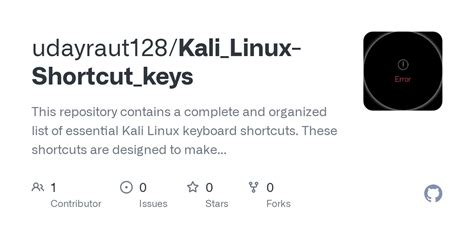 Github Udayraut128kalilinux Shortcutkeys This Repository Contains A Complete And Organized