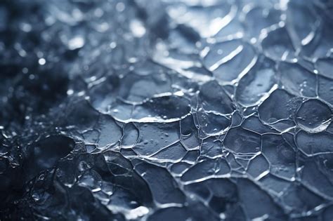 Premium Ai Image Macro Shot Of Melting Ice Revealing Intricate