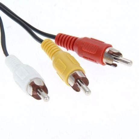 Аудио видео кабель 3x RCA AV - 3.5 мм длина 90 см тюльпан-mini jack ОП ...