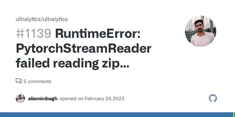 Runtimeerror Pytorchstreamreader Failed Reading Zip Archive Failed Finding Central Directory