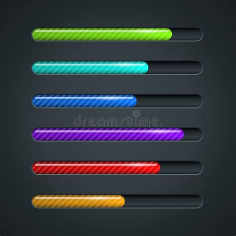 Color Striped Progress Bar Stock Vector Illustration Of Downloading 28477952