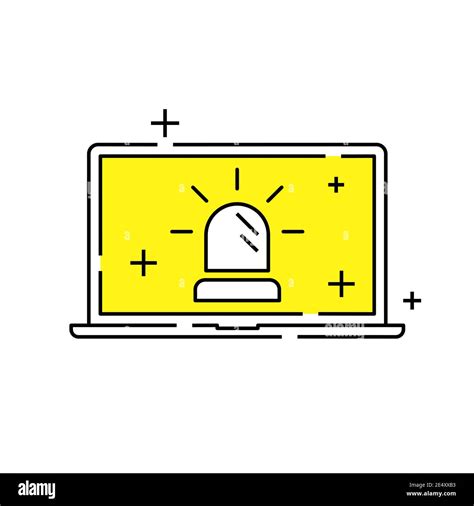 Laptop Warning Icon Laptop Danger Symbol Security Threat Vector Illustration Stock Vector