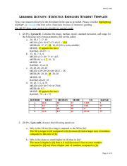 Statistics Exercises Mean Median Mode And More Course Hero