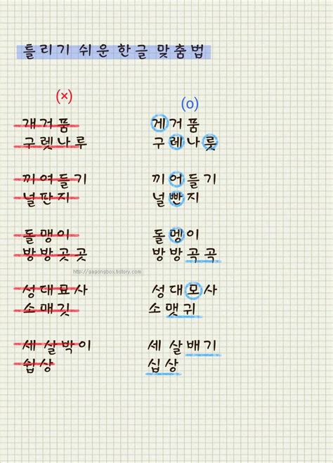 틀리기 쉬운 한글 맞춤법 문법