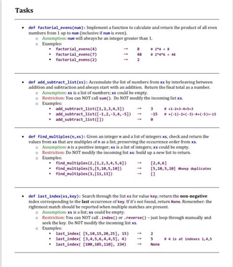 Solved Tasks Def Factorial Evens Num Implement A