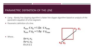 Liang Barsky Algorithm Polygon Clipping Pipeline Clipping Of Polygons PPTX