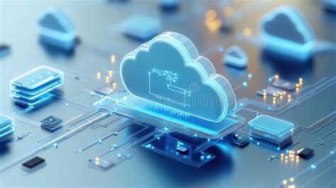 Cloud Technology 3d Illustration Of Cloud Migration File Integration