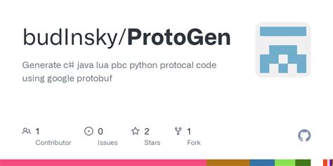 Github Budinskyprotogen Generate C Java Lua Pbc Python Protocal