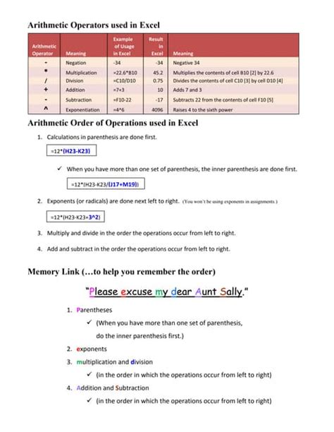 Arithmetic Order Of Operations Pdf
