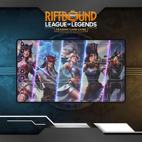 Riftbound Playmat Ahri Yone Janna Caitlyn Zed Tcg Card Game