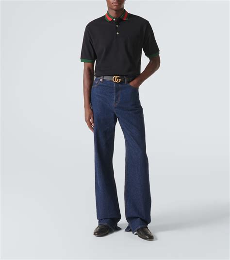 Gucci 웹 칼라 피케 폴로 셔츠 페칭