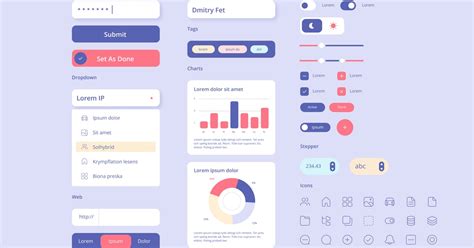 Light Mode Ui Components And Elements Ux And Ui Kits Infographics Ft Account And Analytical