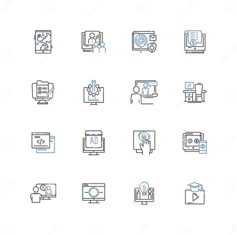 Office Software Line Icons Collection Word Excel Powerpoint Outlook