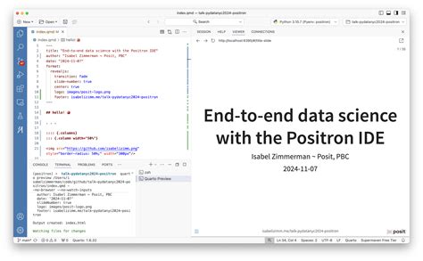 end to end data science with the positron ide