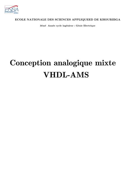 Vhdl Ams Circuit Rlc Pdf