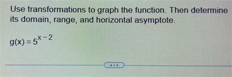 Solved Use Transformations To Graph The Function Then