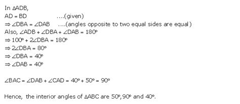 Frank Icse Class 9 Maths Ch 12 Isosceles Triangle Solution Ex 12 1