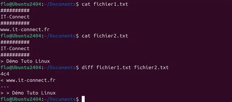 Comparer 2 Fichiers Avec La Commande Diff Sous Linux