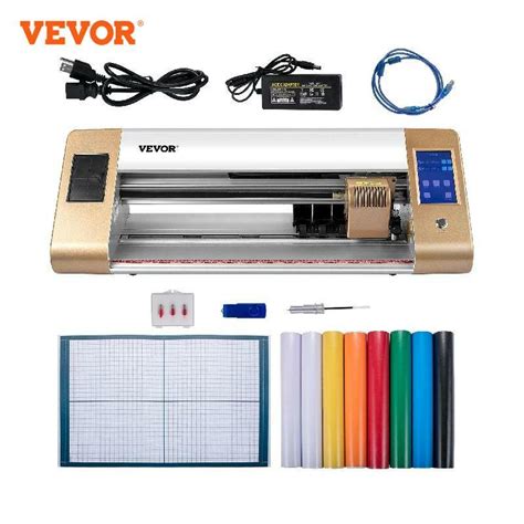 vevor 자동 비닐 절단기 컴퓨터 윈도우 소프트웨어 3 블레이드 lcd 스크린 18 인치 450mm 비닐 프린터 커팅