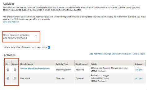 Activities Tab For Classes