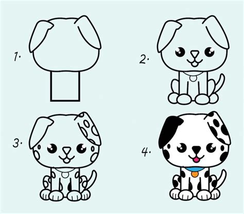 Как нарисовать собаку легко и красиво поэтапно