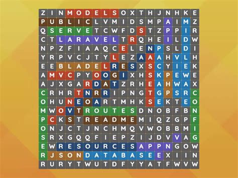 Kata Kata Pemrog Web Framework Laravel Wordsearch