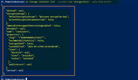 Not Sure Whether The Container Is Listed As In Azure Storage Stack