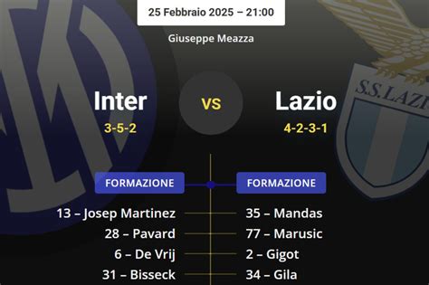 Le Probabili Formazioni Di Inter Lazio Inzaghi Pensa Al Turnover