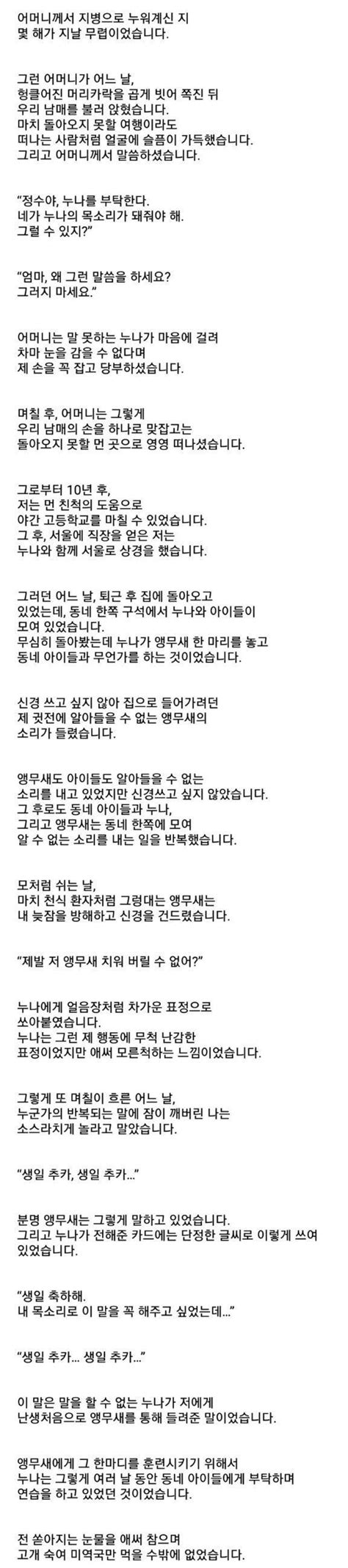 말못하는 누나의 생일상 인스티즈 instiz 이슈 카테고리